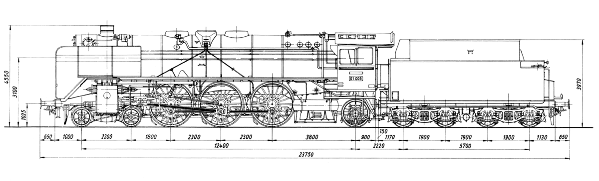 Bestand:BR 01 005, Seitenansicht.png - 3rail Wiki